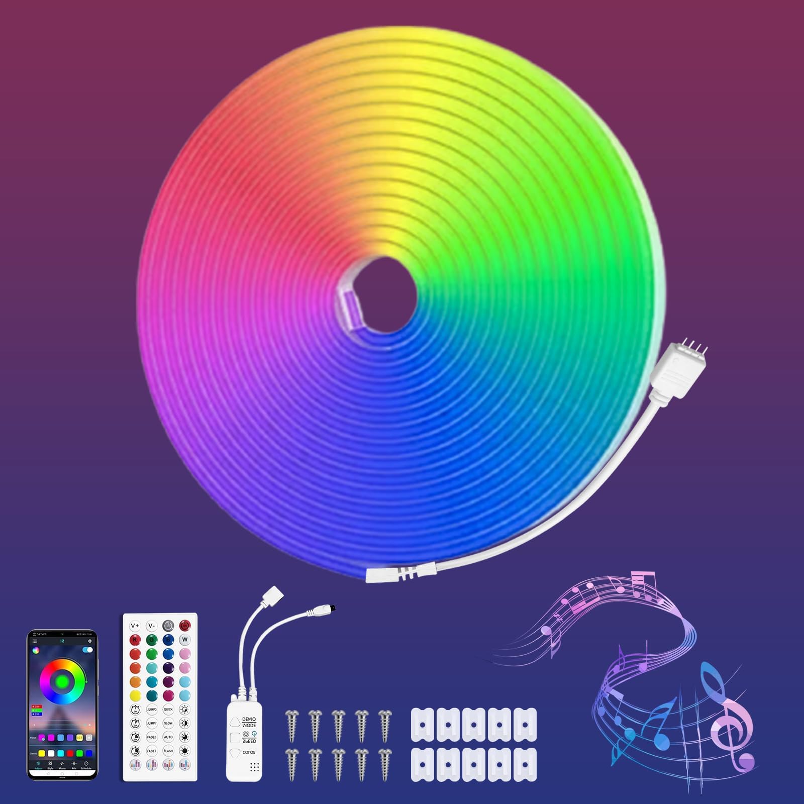 Amazon.com: FONEWE 16.4FT Neon Rope Light Color Changing Led Rope ...