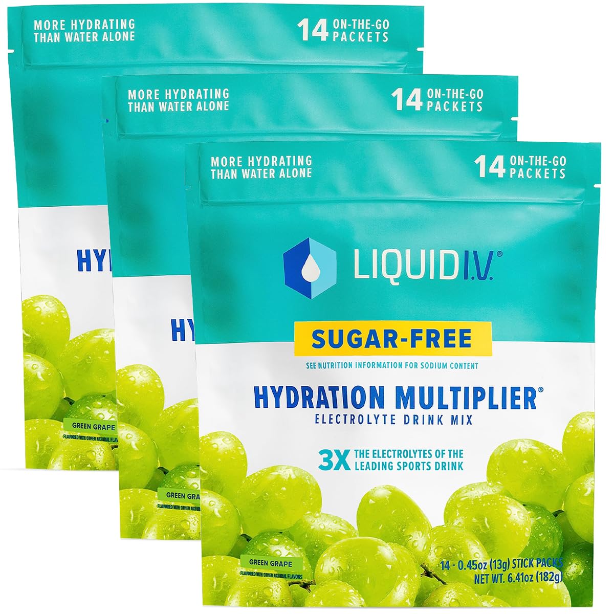 Amazon.com : Liquid I.V. Sugar-Free Hydration Multiplier - Green Grape ...