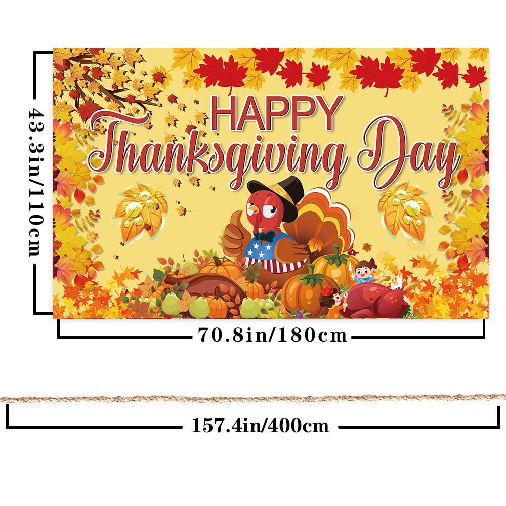 Snapklik.com : Happy Thanksgiving Day Hanging Extra Large Fabric Sign ...