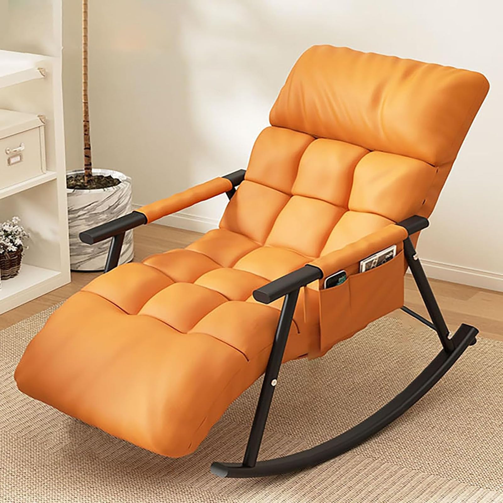 ALMEKAQUZ Lazy Back Chair, Leisure Soft Rocking Chair, Height ...