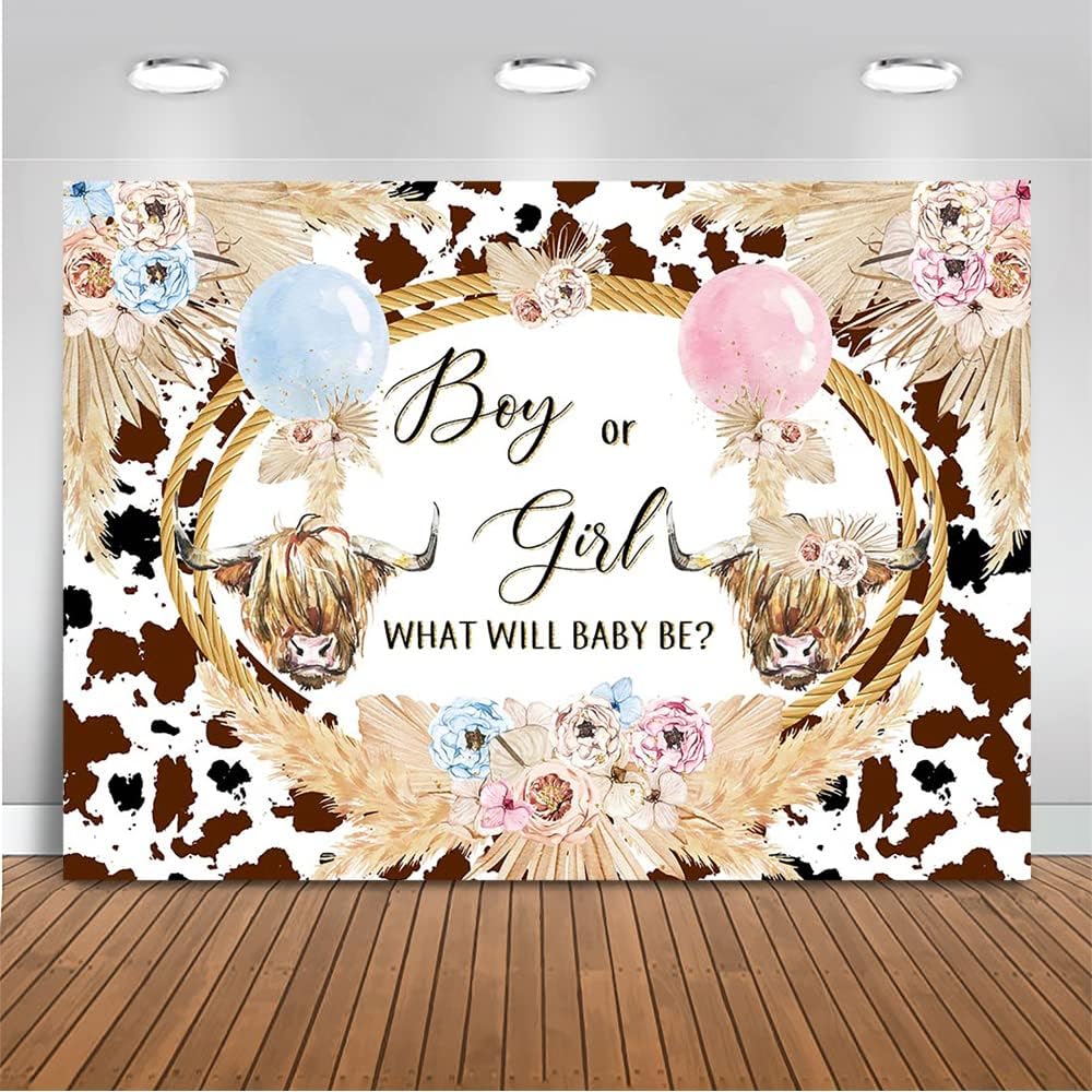 Amazon.com : Avezano Gender Reveal Backdrop Cowboy or Cowgirl Gender ...