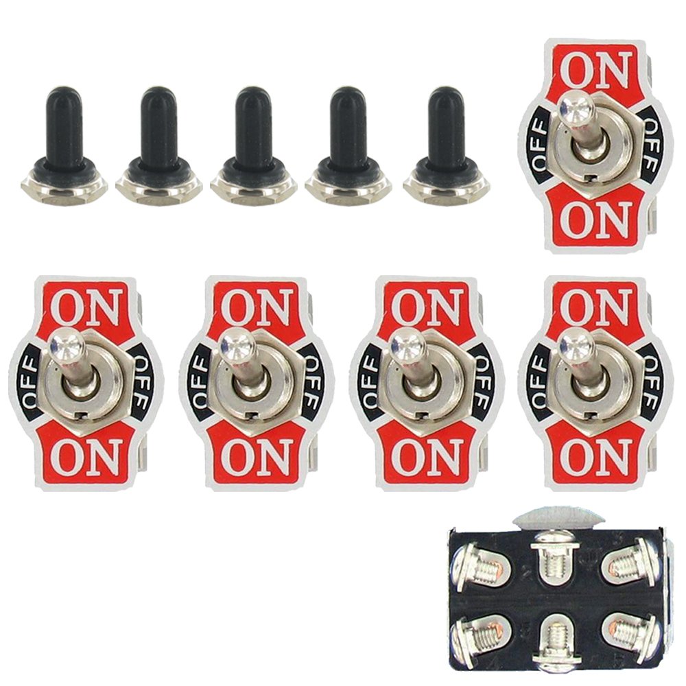 Buy E Support™ 5 X Heavy Duty 20A 125V 15A 250V DPDT 6 Terminal Pin ON ...