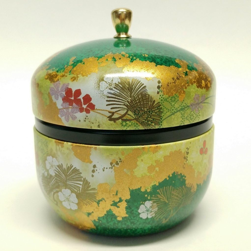 Amazon.com: Japanese tea canister tin Suzuko/double lid/air-tight / 3.5 ...
