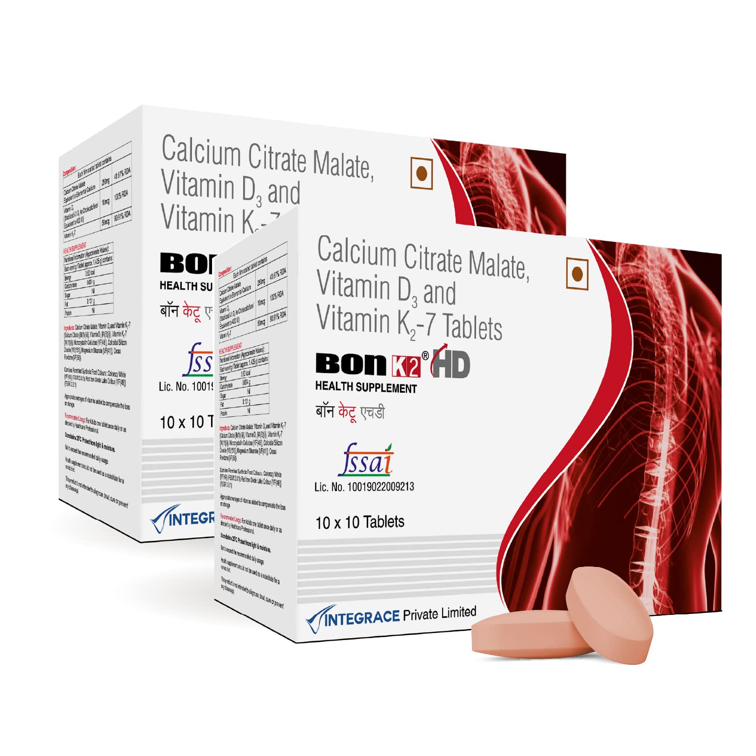 Bon K2 Hd With Advanced Calcium 200 Tablets| Enriched With Calcium ...
