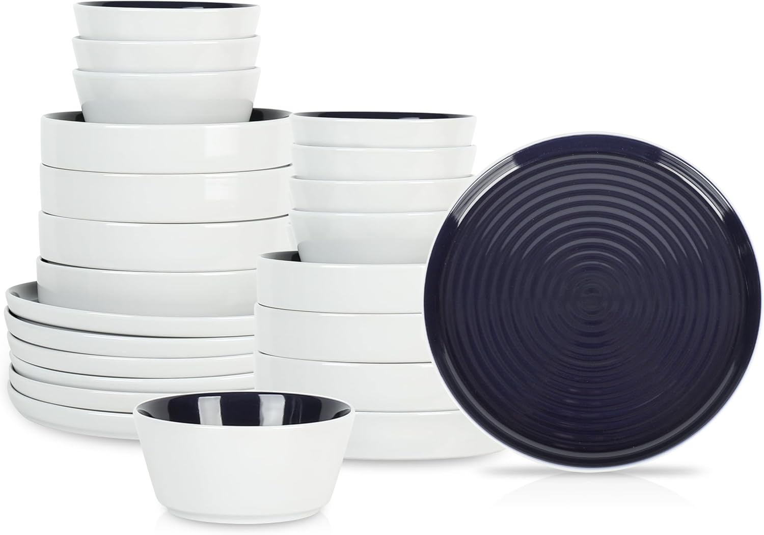 Amazon.com | Stone Lain Elica 24-Piece Modern Dinnerware Set Stoneware ...