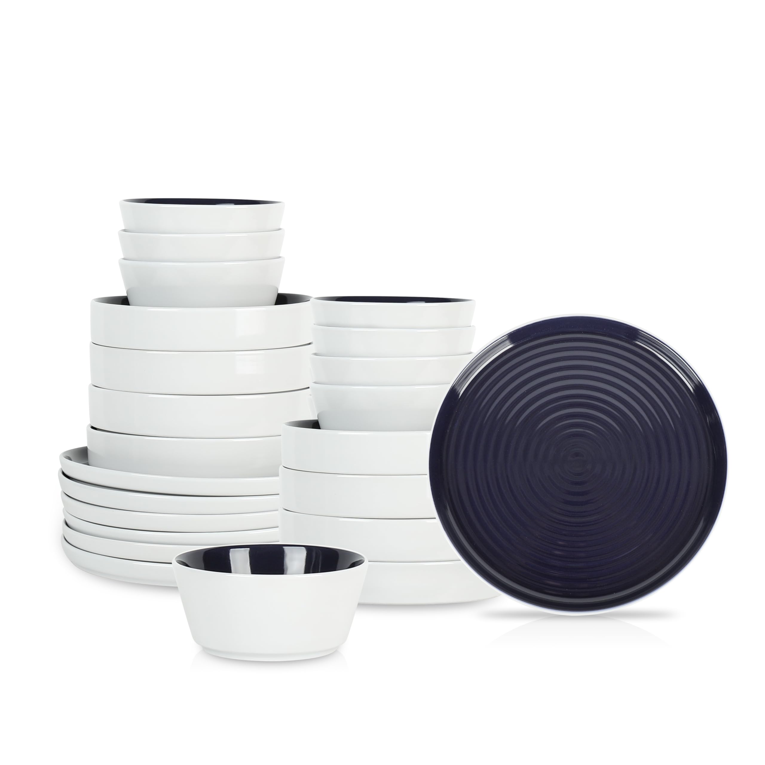 Amazon.com | Stone Lain Elica 24-Piece Modern Dinnerware Set Stoneware ...