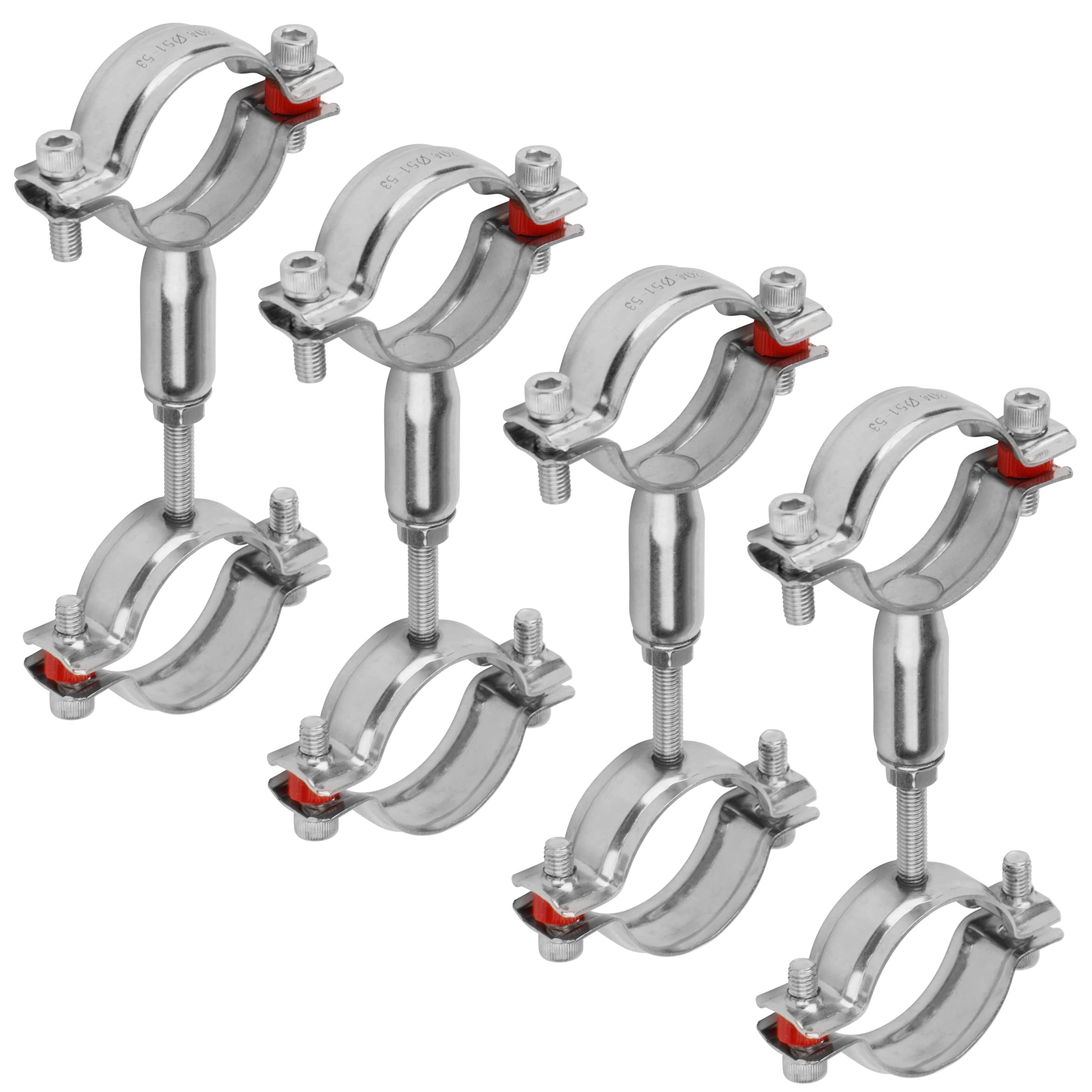1.5 Tube Clamp 2" Split Collar Tube Clamps (4-Pack) - Heavy Duty ...