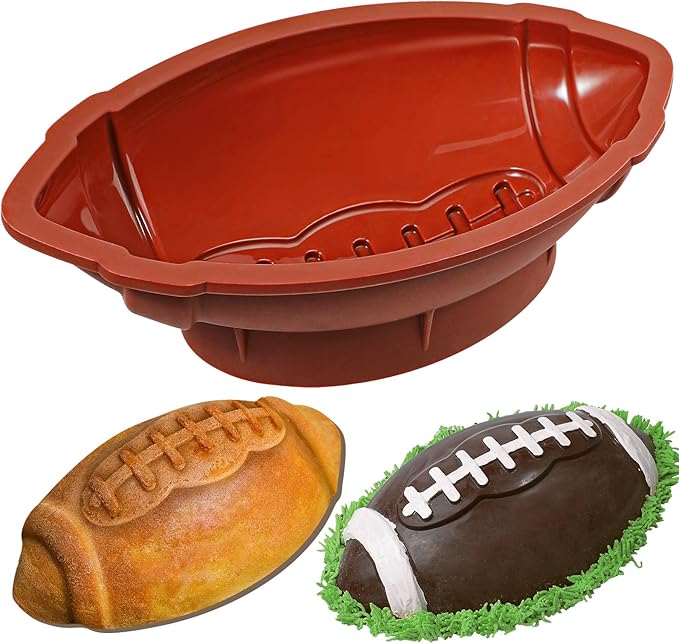 Amazon.com: Webake Football Cake Pan 12 Inch Nonstick Football Shaped ...