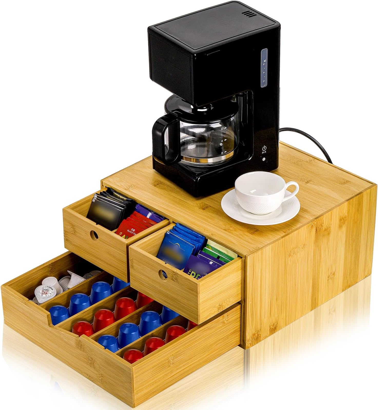 Amazon.com: Bamboo K Cup Holder Organizer for Drawer or Countertop ...