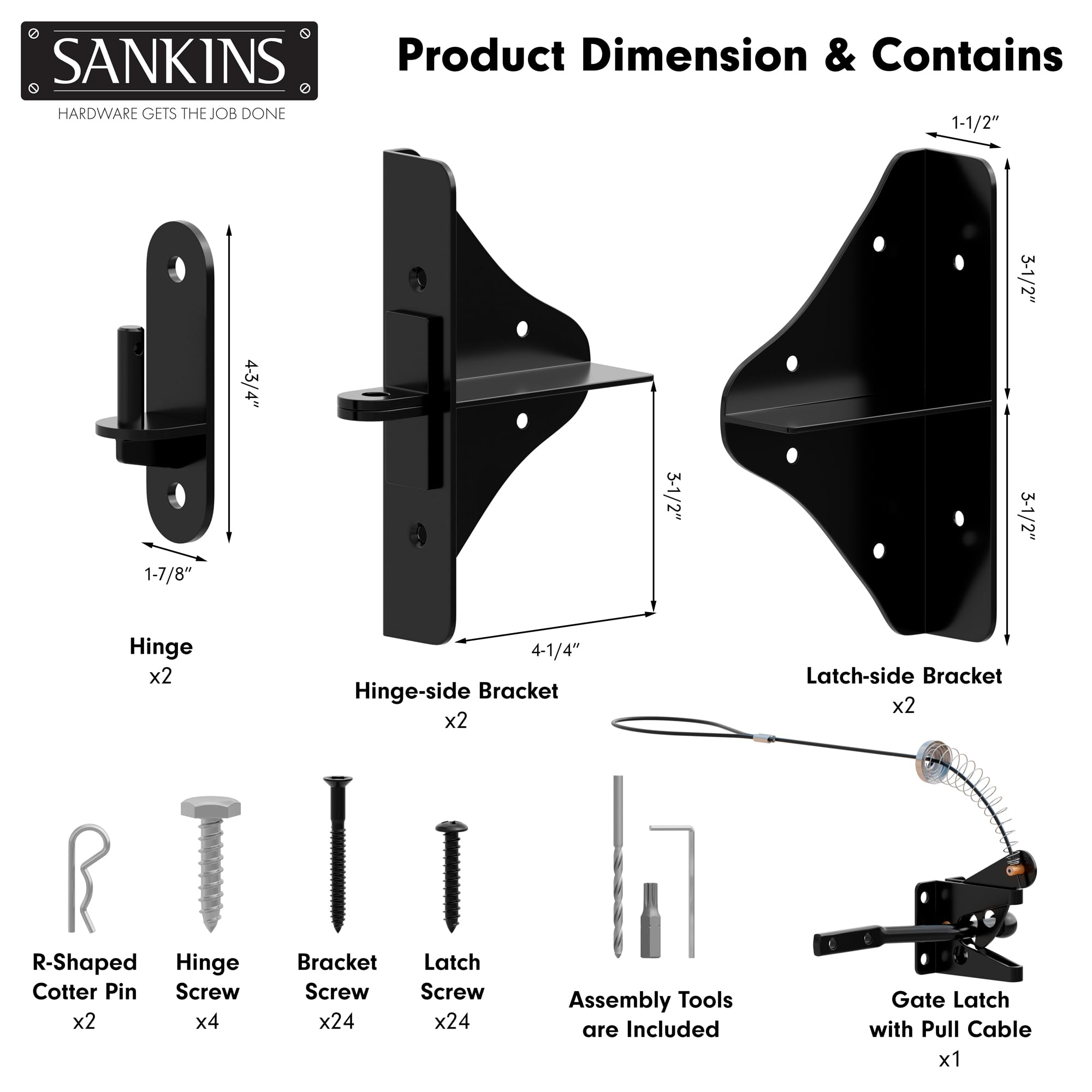 Snapklik.com : SANKINS Anti Sag Gate Frame Kit Hardware, 90 Degree ...