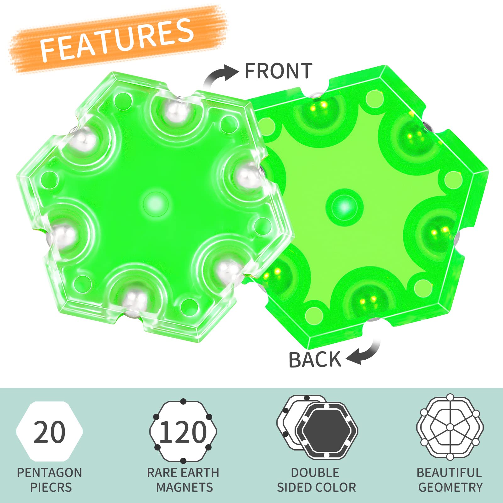 Snapklik.com : Fidget Sphere Toys Of 20-Piece Set Hexagons Fun ...