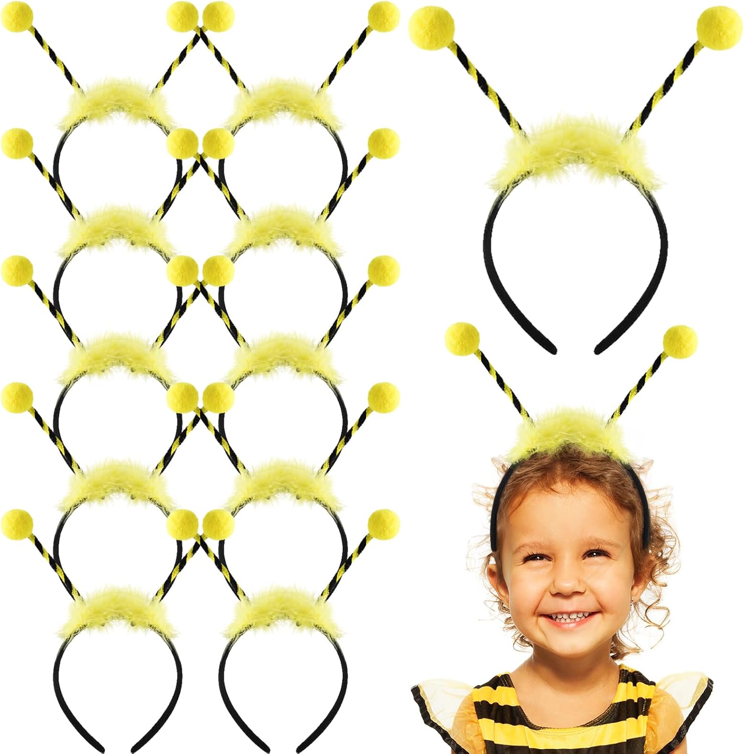 Amazon.com: Coopay 12 Pack Bee Antenna Butterfly Headband Tentacle ...
