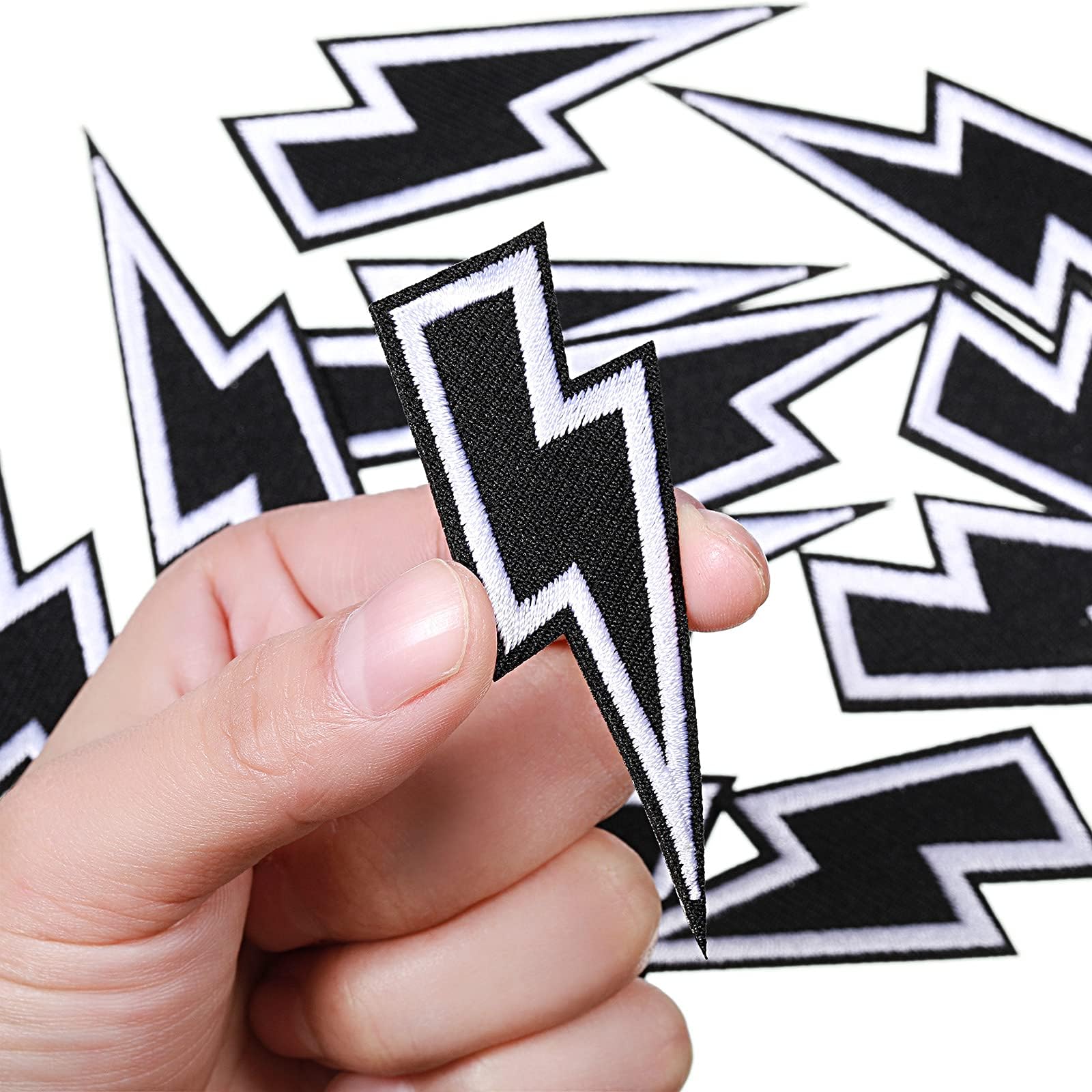 Amazon.com: Umama Patch Set of 3 Mini Lightning Bolt Weather Storm ...