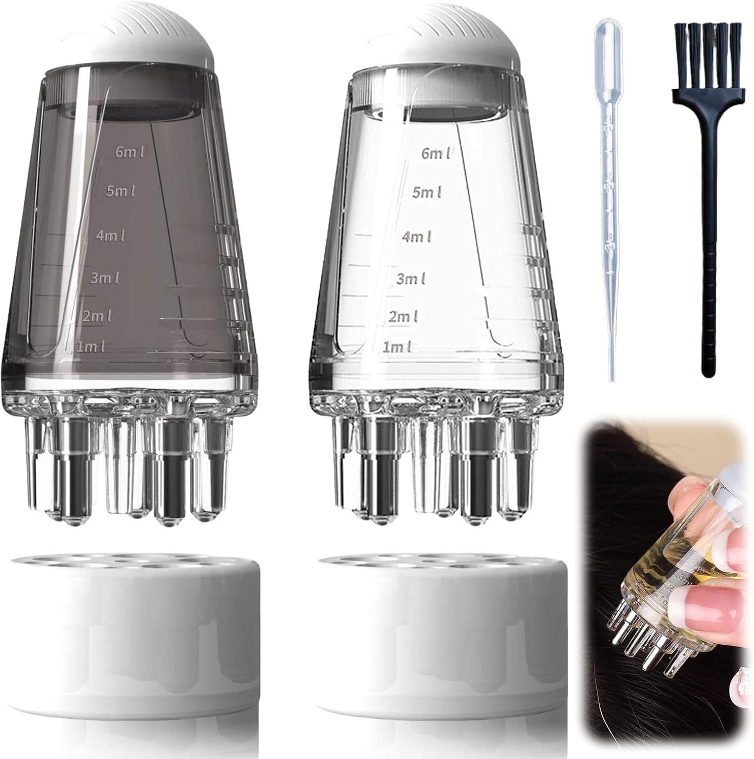 Leogony 4PCS Hair Oil Applicator and Scalp Massager with Roller Ball ...