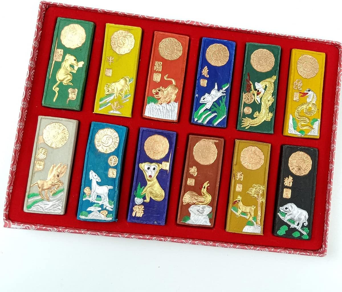 Amazon.com: Semli Hukaiwen Ink Block Colors Pigment Ink Stick Set for ...