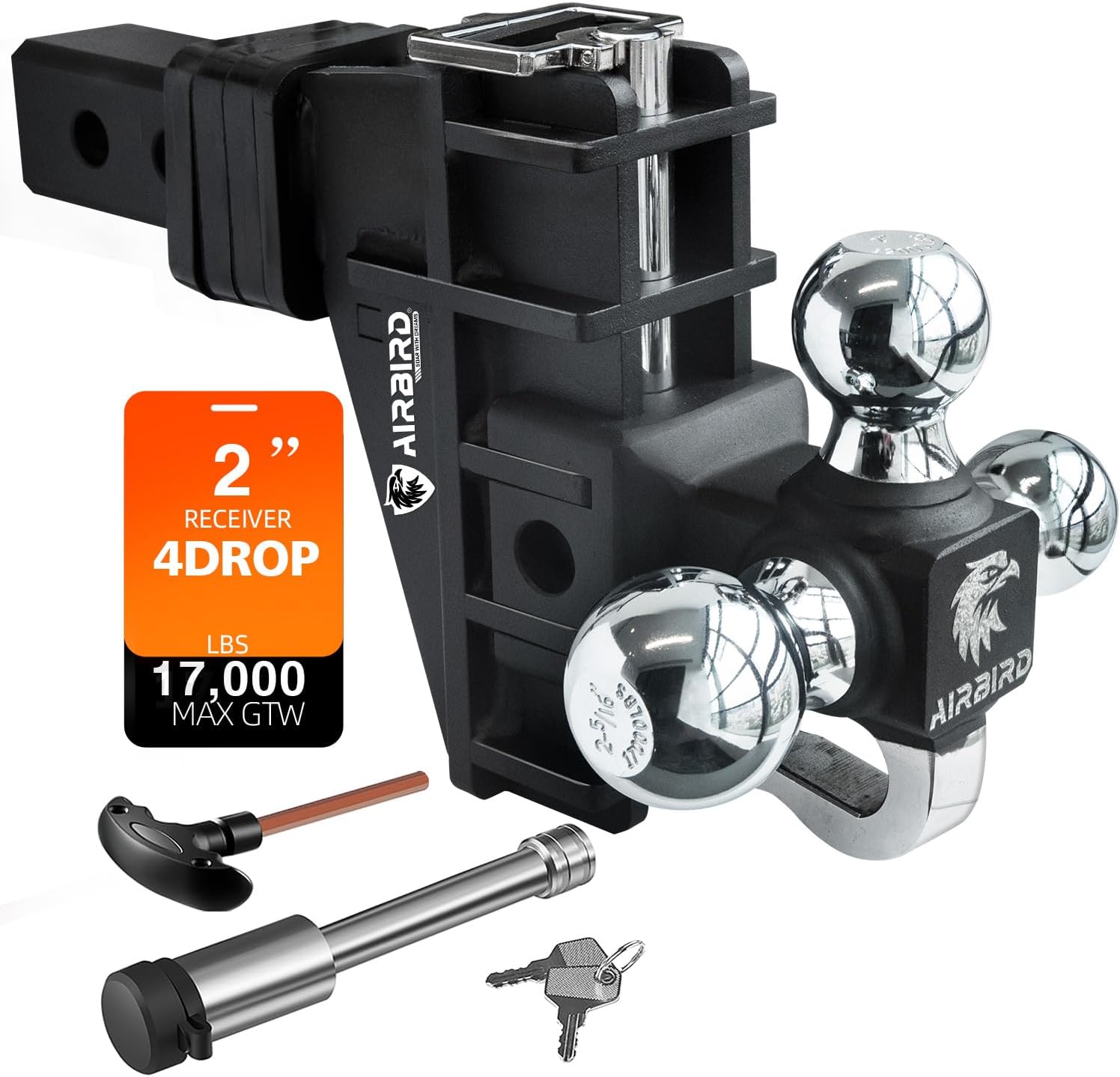 Amazon.com: RETRUE Adjustable Trailer Hitch, 4 Inch Rise/Drop Hitch ...