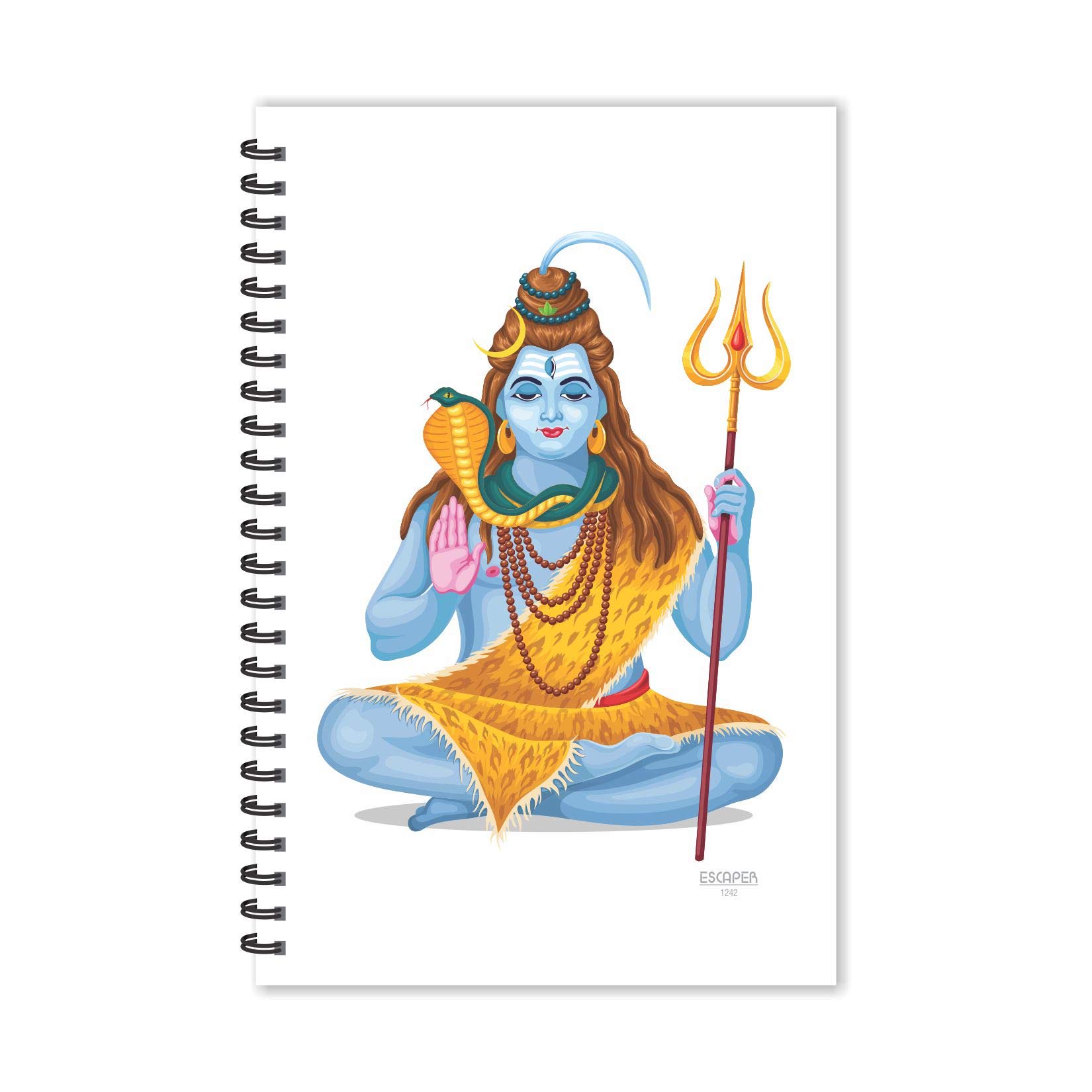 ESCAPER Lord Shiva Notebook | Ruled A5 Size 5.5 x 8.5 inch Notebook ...