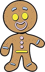 Amazon.com: Divine Designs Happy Smiling Retro Pastel Gingerbread Man ...