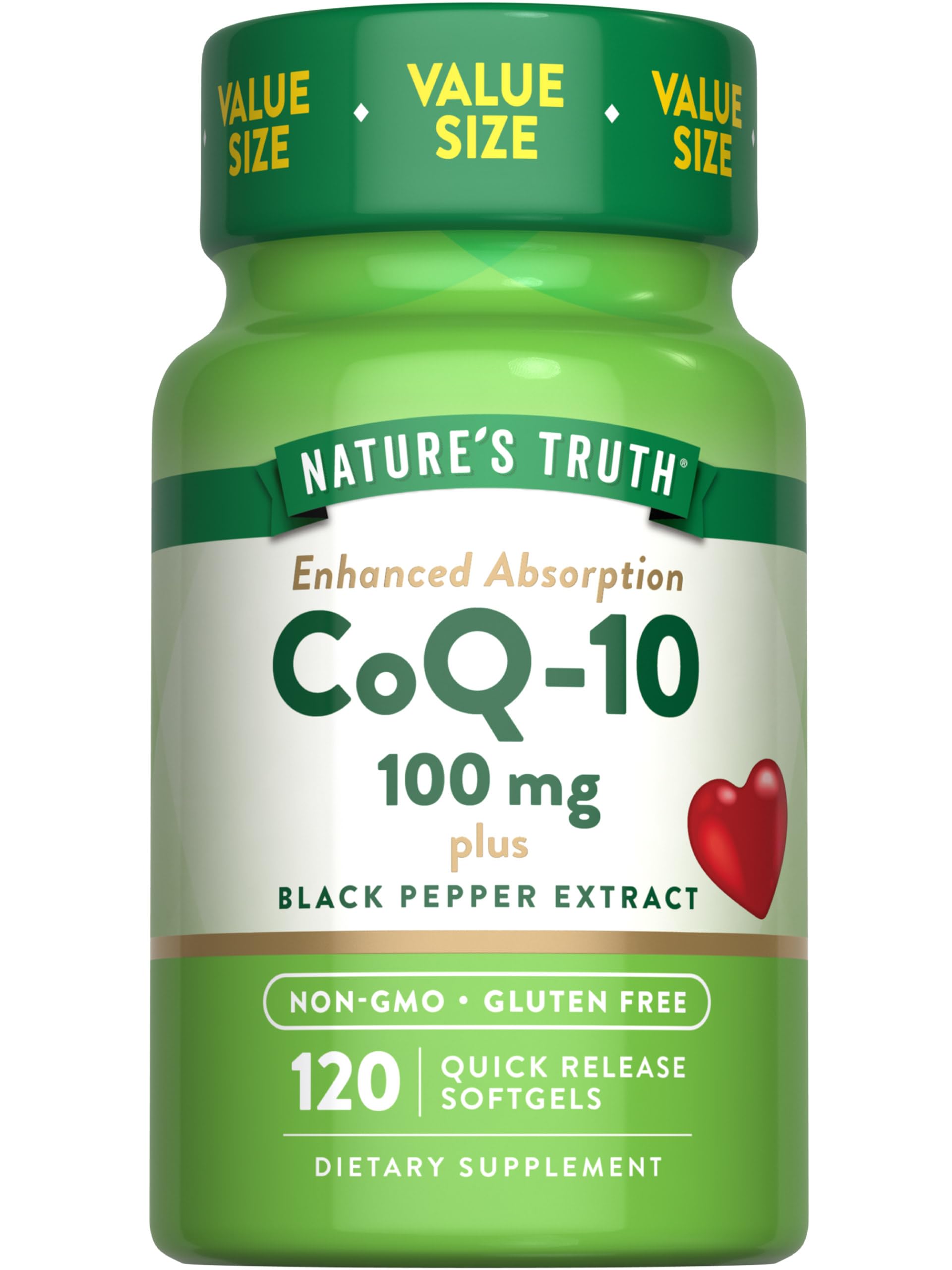Amazon.com: Nature's Truth CoQ10 100mg | 120 Softgels | High Absorption ...