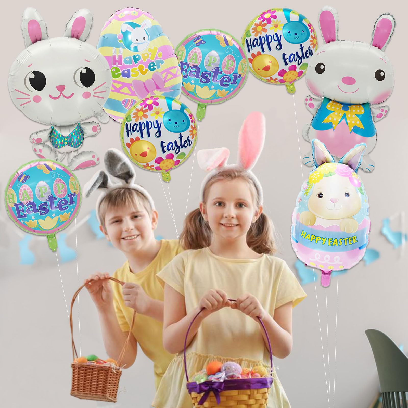 Snapklik.com : Easter Balloons Set - Easter Bunny Balloons Easter Egg ...