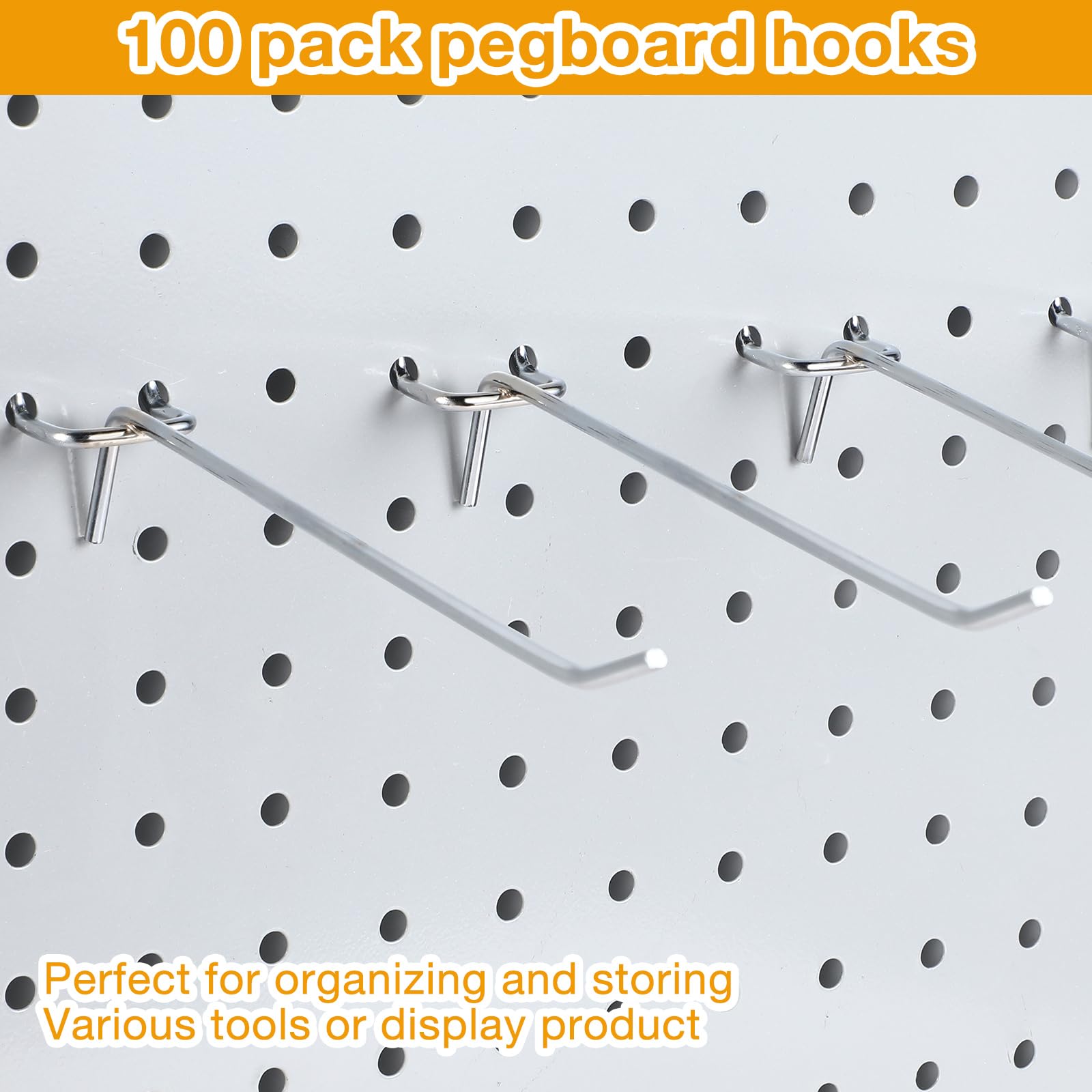 Snapklik.com : Funrous 100 Pack Peg Board Hooks Stainless Steel ...