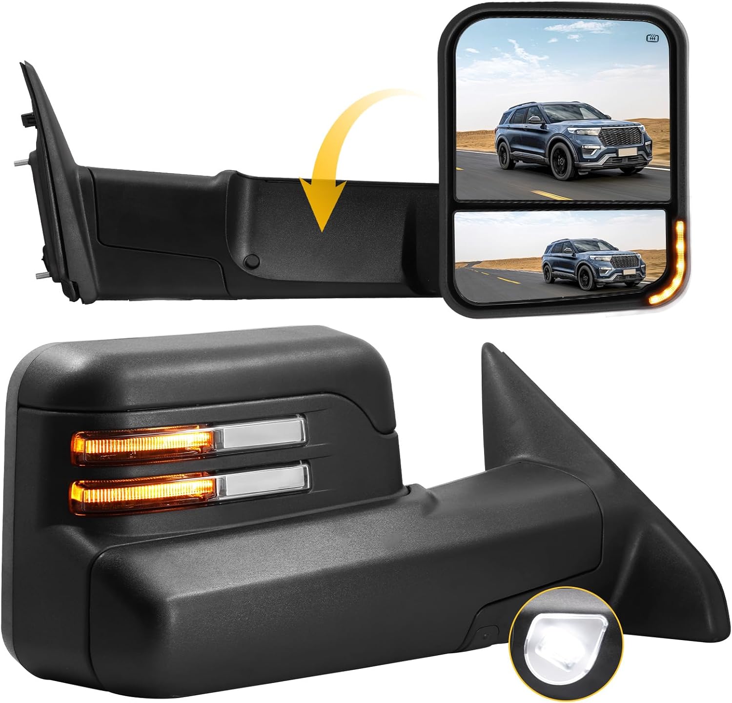 Tow Mirrors for Dodge Ram 1500 (2009-2018), Dodge Ram 2500 3500 (2010 ...