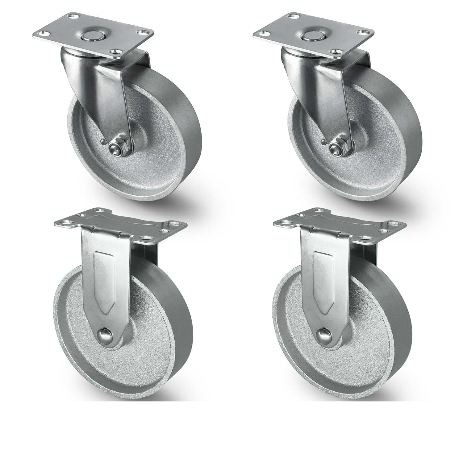 HANDSAMMU 5 inch Indutstrial Casters- Semi Steel Cast Iron Swivel ...