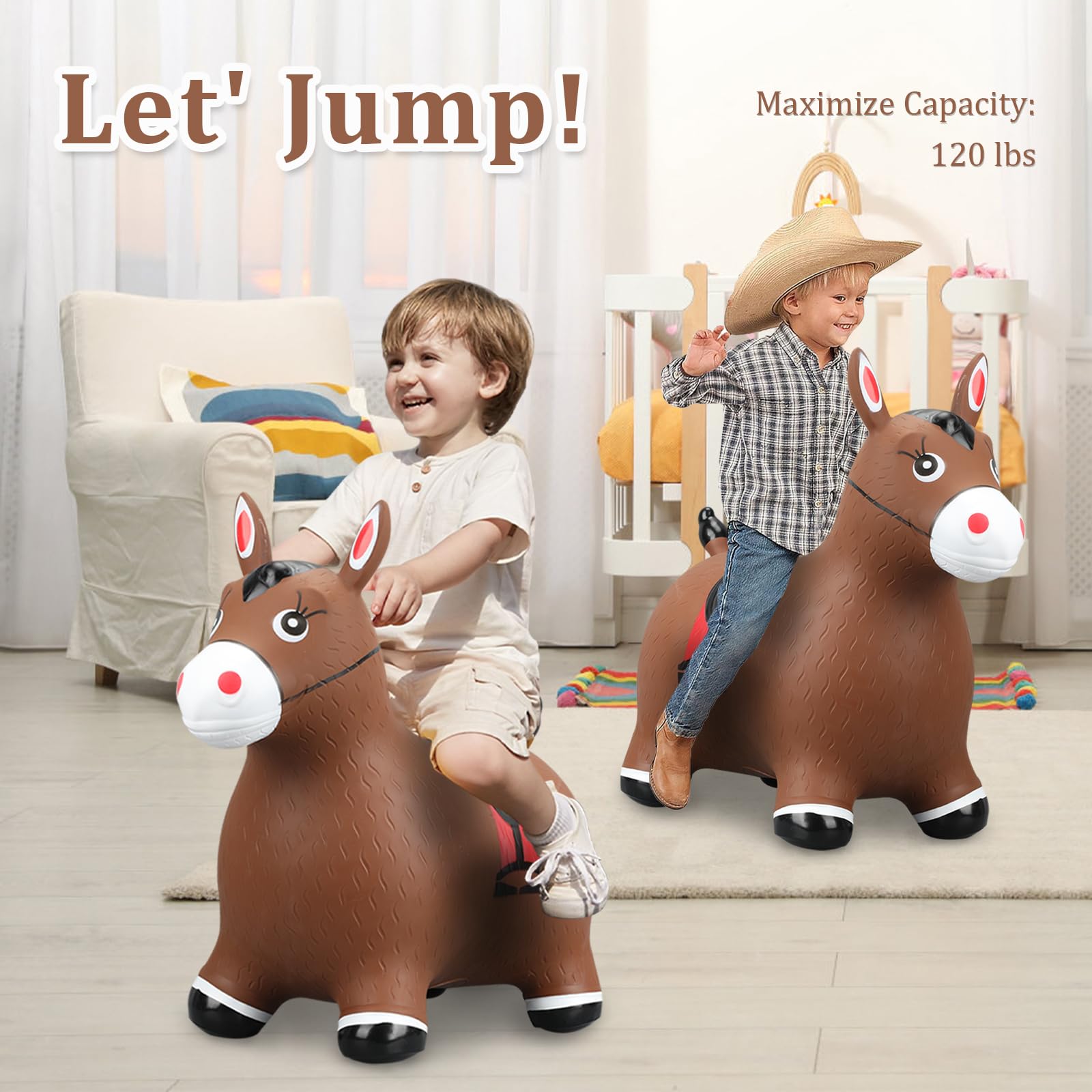 Snapklik.com : Skyroku Bouncy Hopping Horse, Toddler Bounce Animals ...