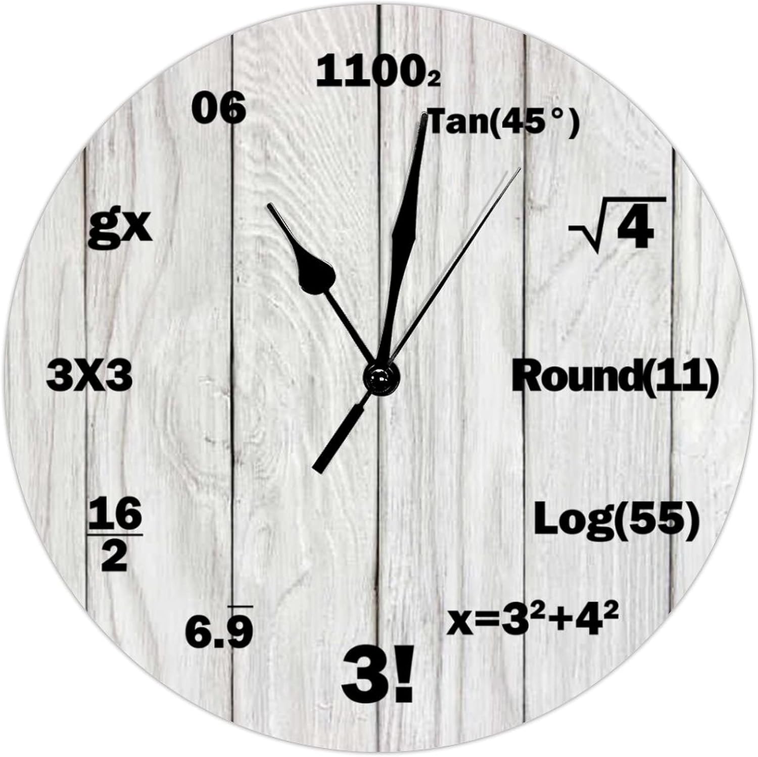 Amazon.com: JuneLucky Home Decor Wood Wall Clock,Math Formulas Wall ...