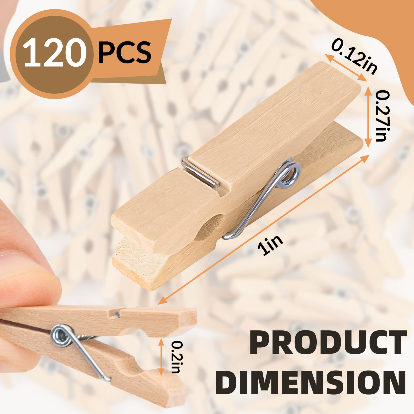 Snapklik.com : JFFURE 120 Pcs Mini Clothes Pins, 1 Inch Small ...