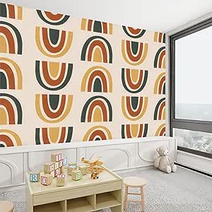 NIVFOEASC Peel and Stick Wallpaper Abstract Contemporary mid Century ...