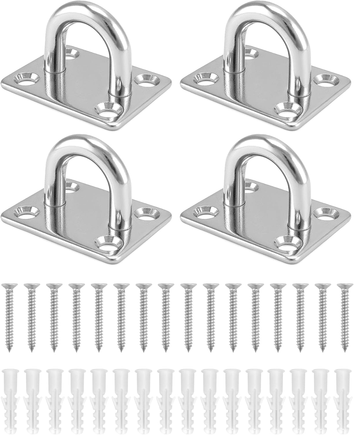 Amazon.com: QWORK 5/16" 316 Stainless Steel Square Pad Eye, 4 Pack ...