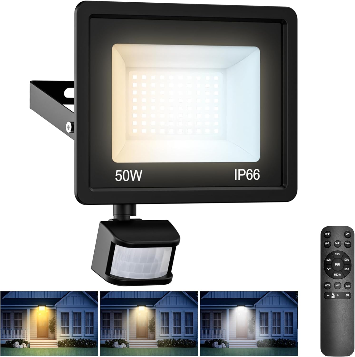 vighep Security Lights Outdoor Motion Sensor with Remote Control, 50W ...