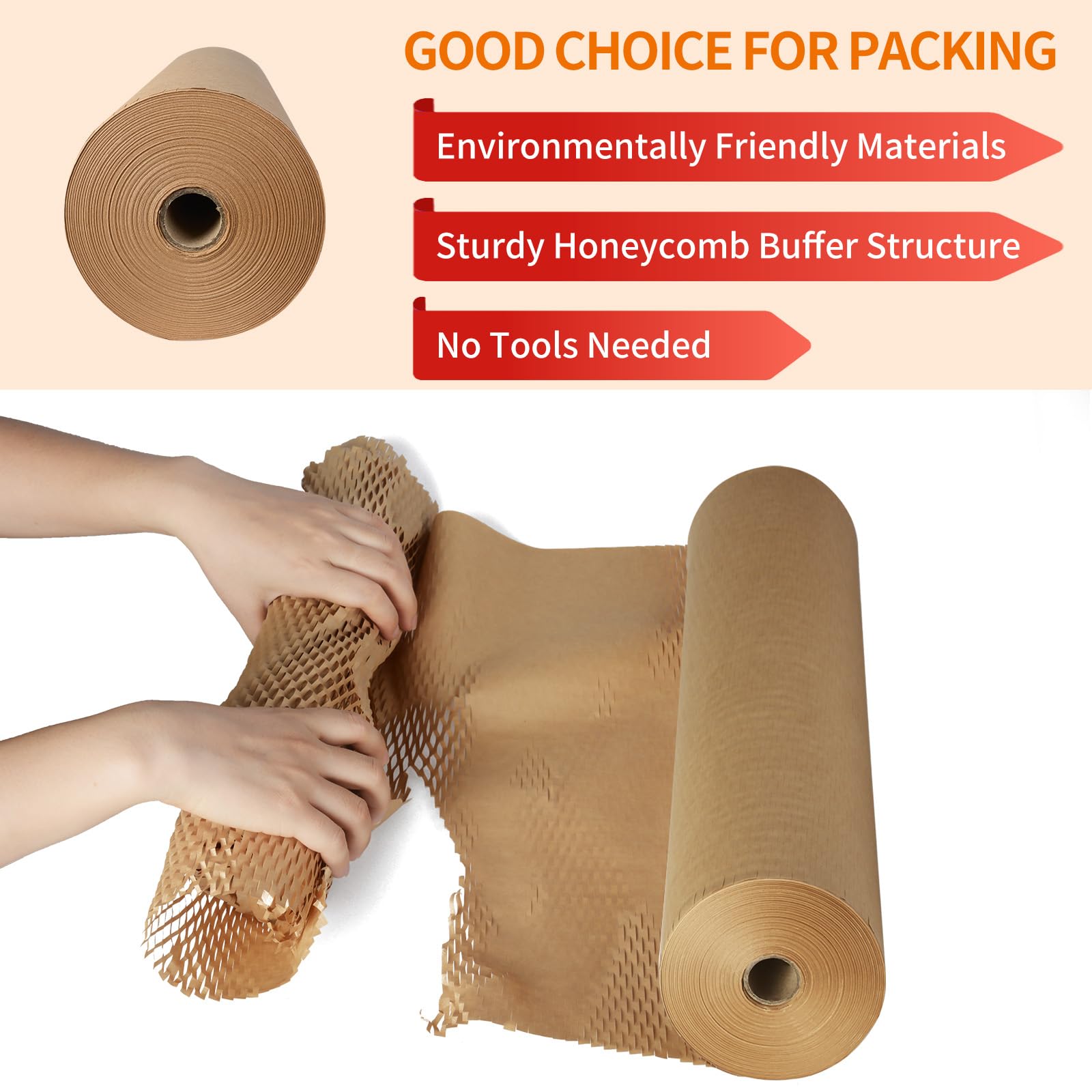 Snapklik.com : GZGDLJQ Honeycomb Packing Paper, 18" X 200 Packing Paper ...