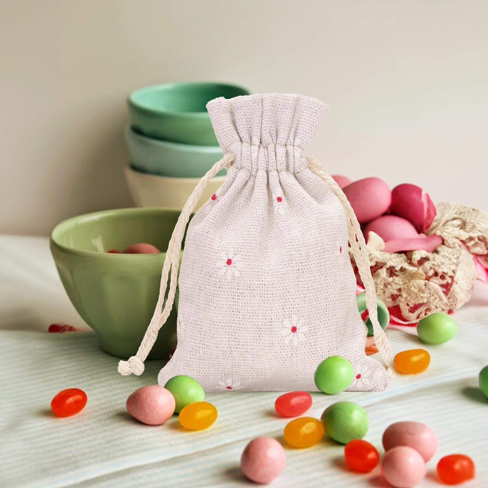 G2PLUS Small Drawstring Gift Bags,20PCS Cotton Burlap Drawstring ...