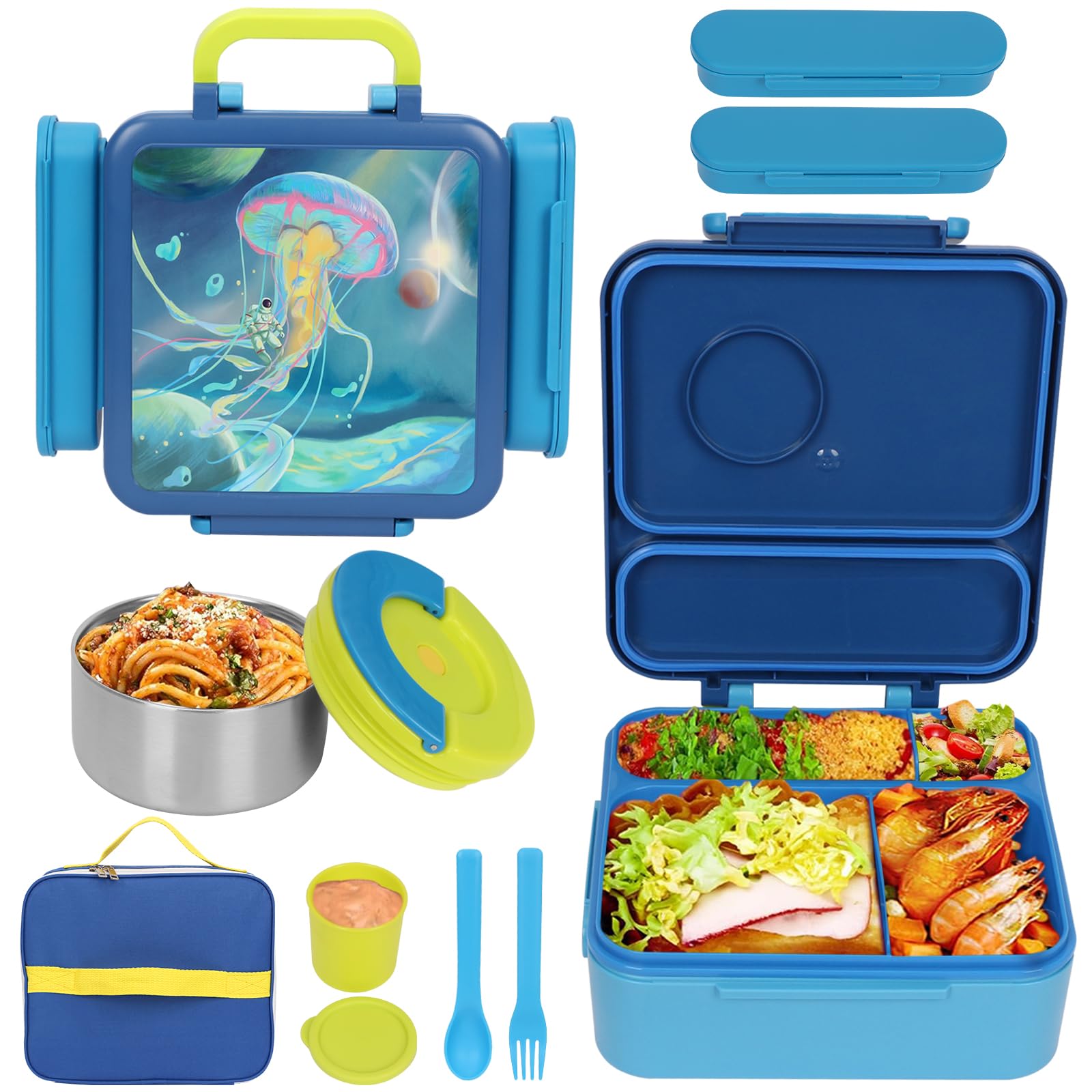 UHAPEER Bento Box for Kids & Adults, Insulated Leak-Proof Lunch Box ...