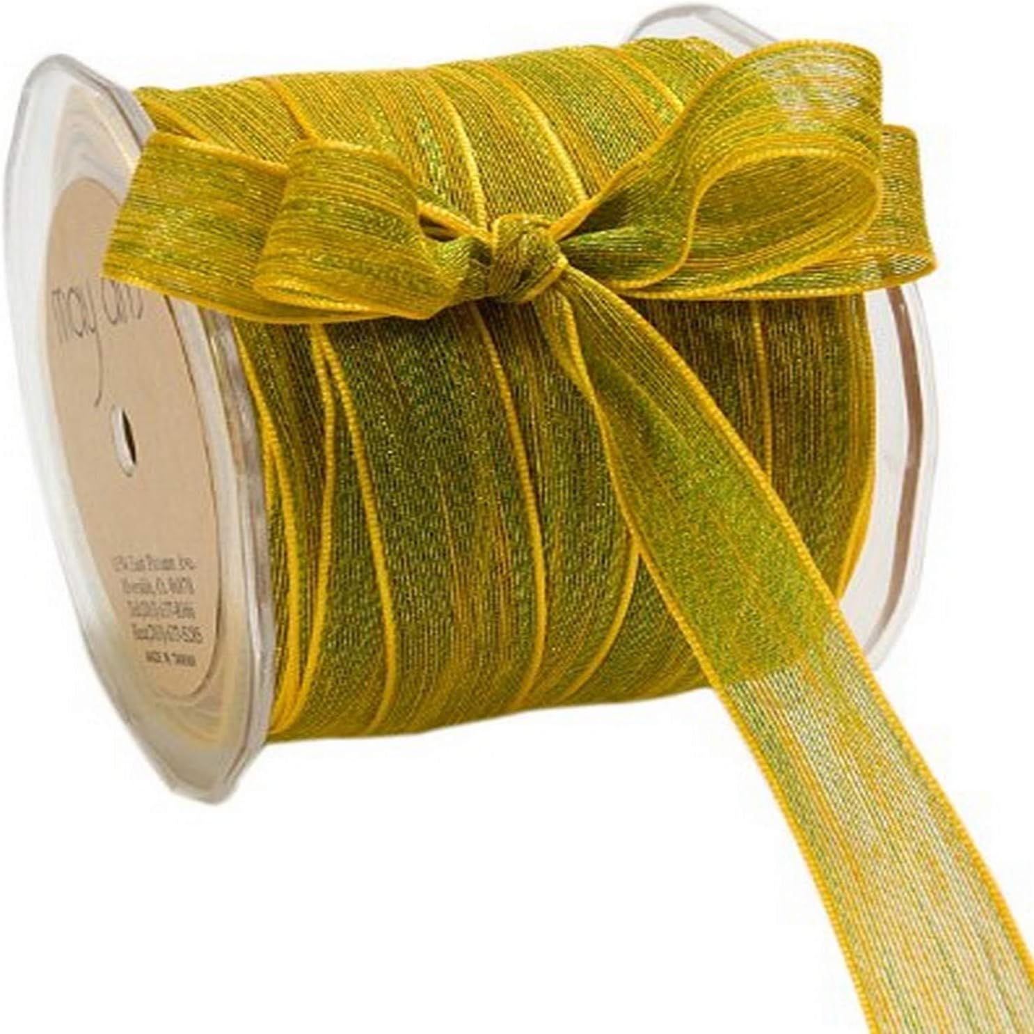 Amazon.com: May Arts 5/8-Inch Wide Ribbon, Parrot Green and Yellow Mesh