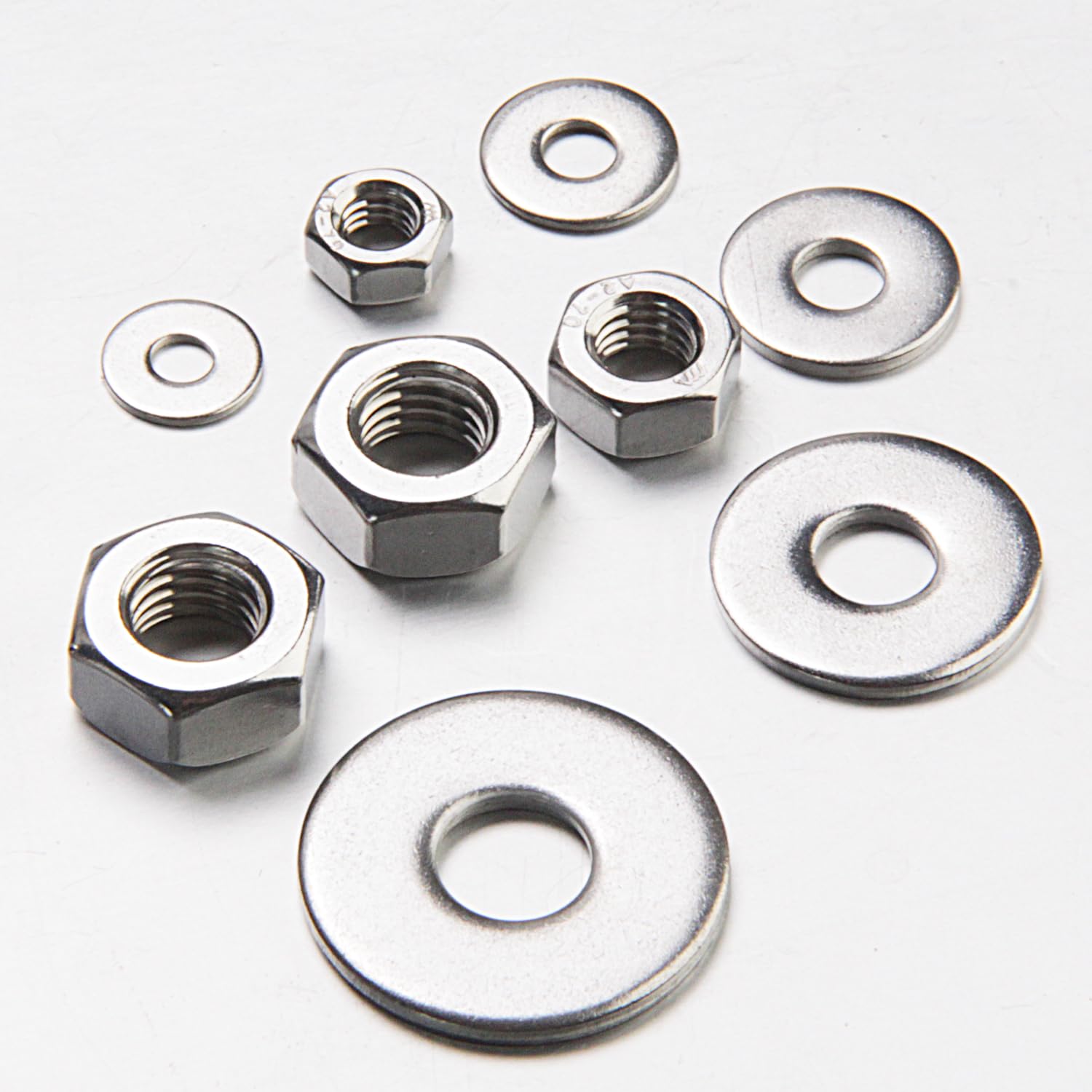 Snapklik.com : 406 Pcs Flat Washers And Hex Nuts Set 304 Stainless ...