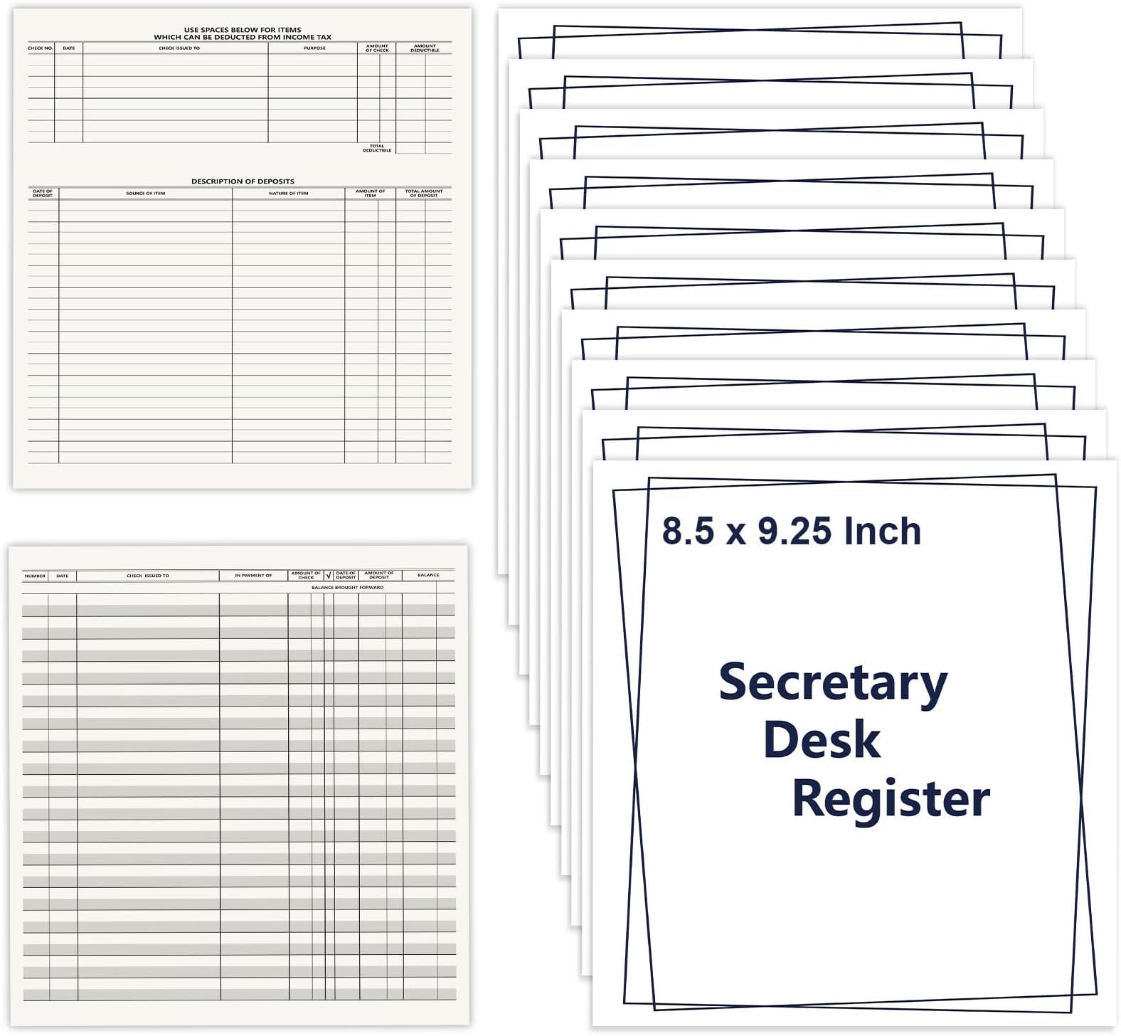 Amazon.com : 10 Pack Check Desk Registers 8.5 x 9.25 Inch Large ...