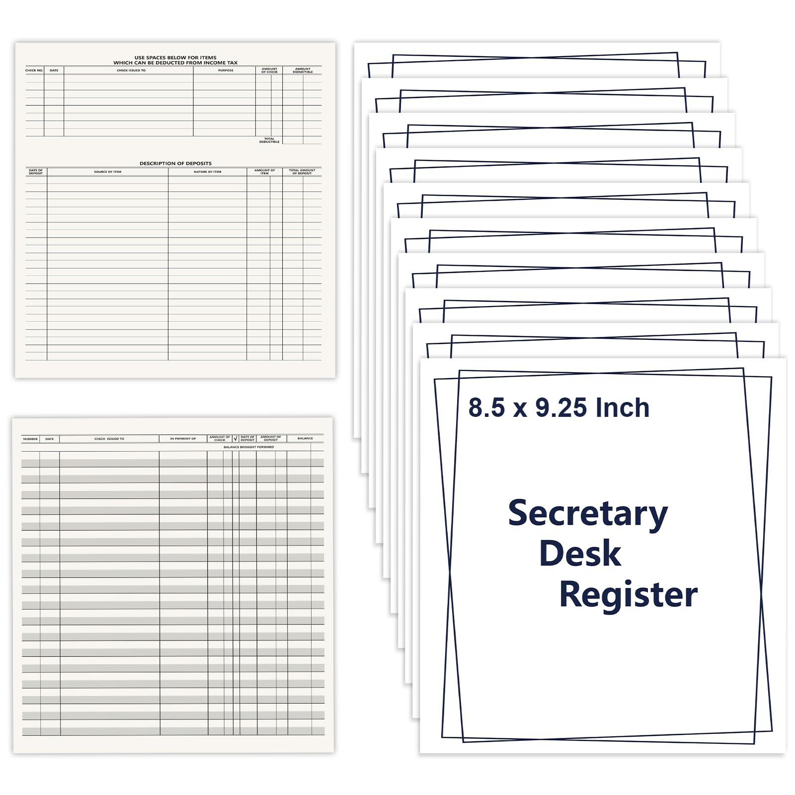 Amazon.com : 10 Pack Check Desk Registers 8.5 x 9.25 Inch Large ...