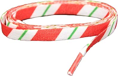 Amazon.com: FootGalaxy 45" Christmas Candy Stripe Printed Shoe Laces ...
