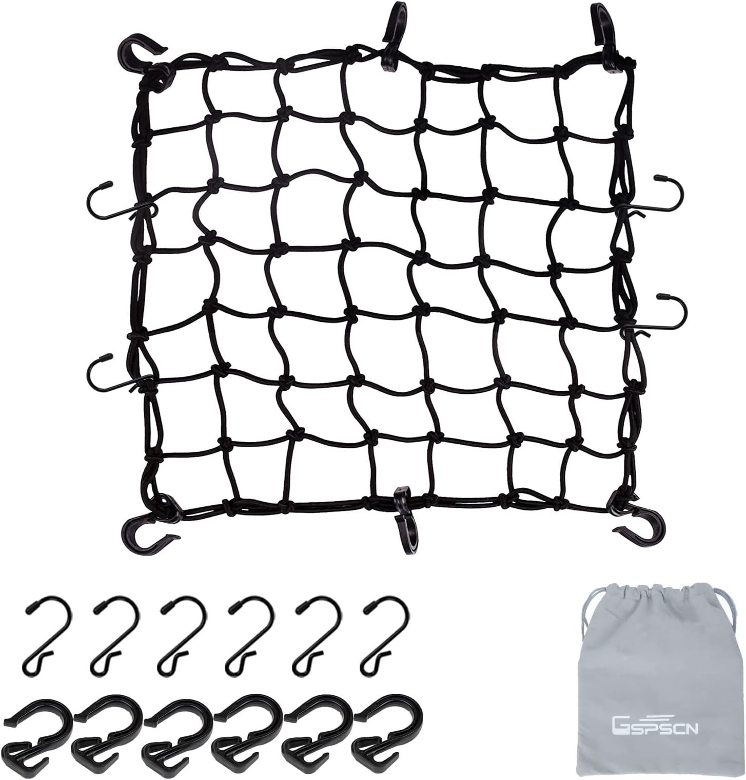 Amazon.com: Motorcycle Cargo Net, 2Pack 15.7"x15.7", Heavy Duty Bungee ...
