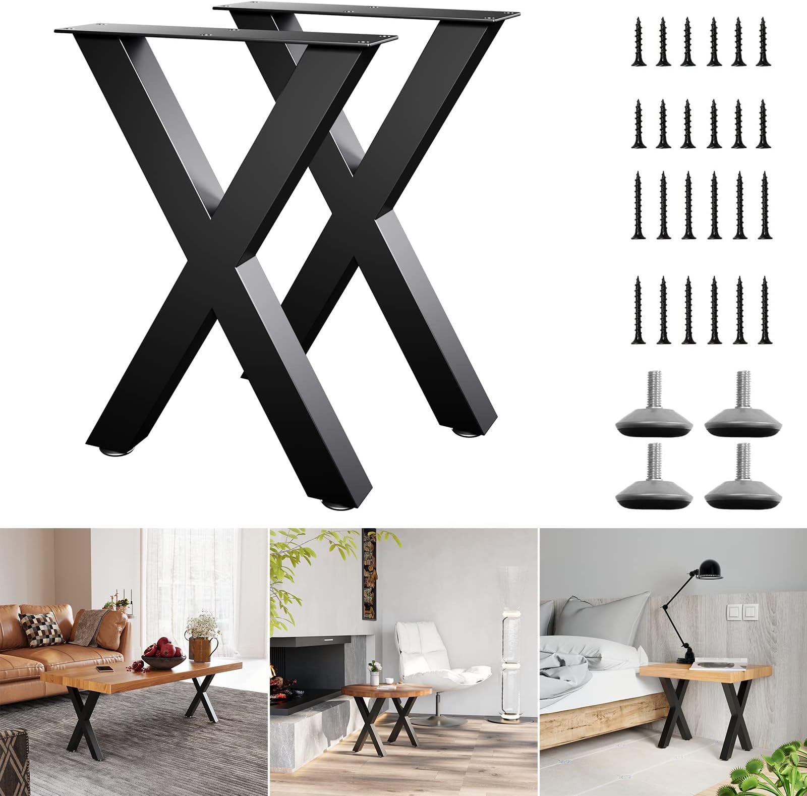 Amazon.com: ITeeLas Bench Legs 16 Inch, X-shaped Metal Coffee Table ...