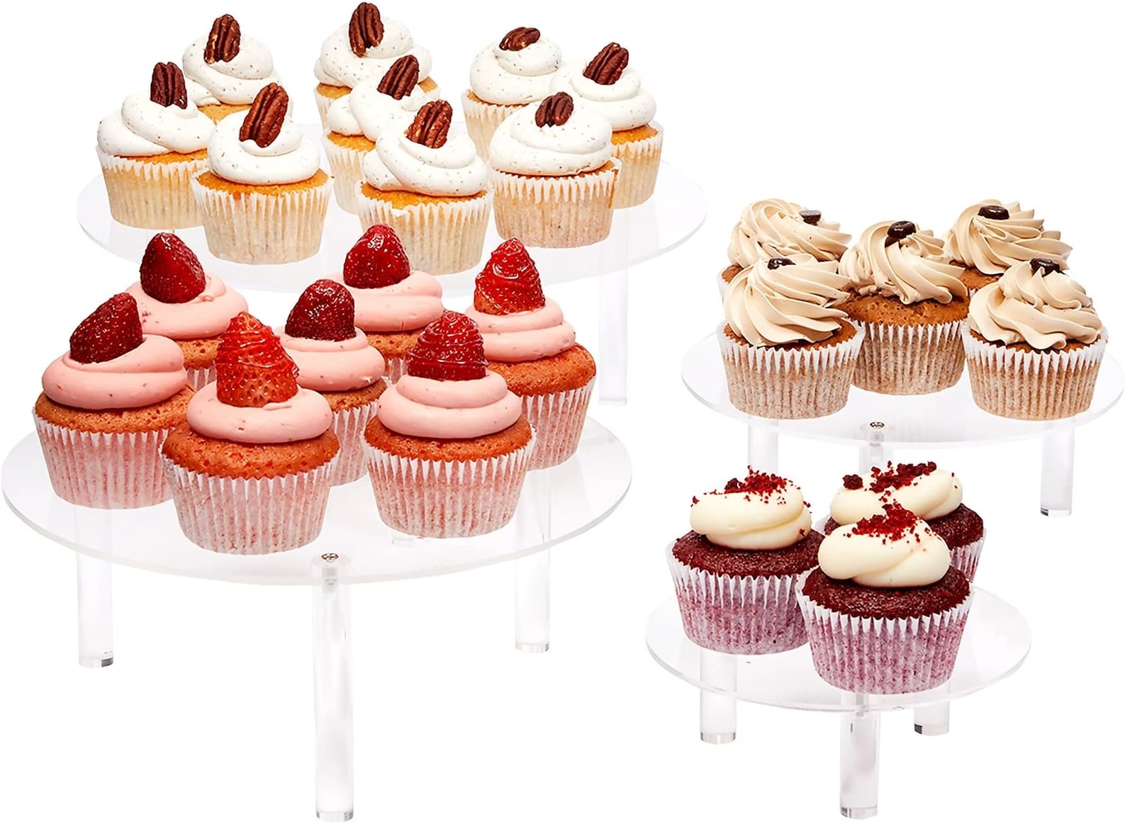 Amazon.com | Juvale 4 Piece Round Acrylic Cake Stand for Dessert Table ...