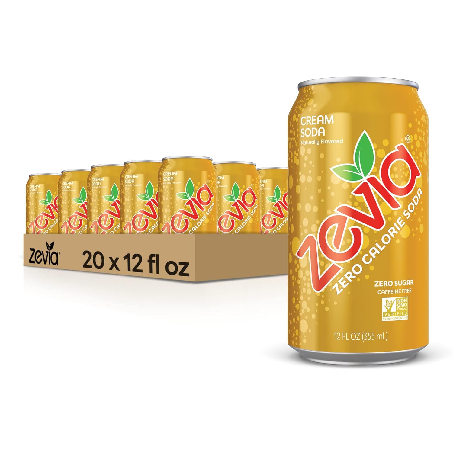Amazon.com : Zevia Zero Calorie Cream Soda, 12 Ounce Cans (Pack of 20 ...