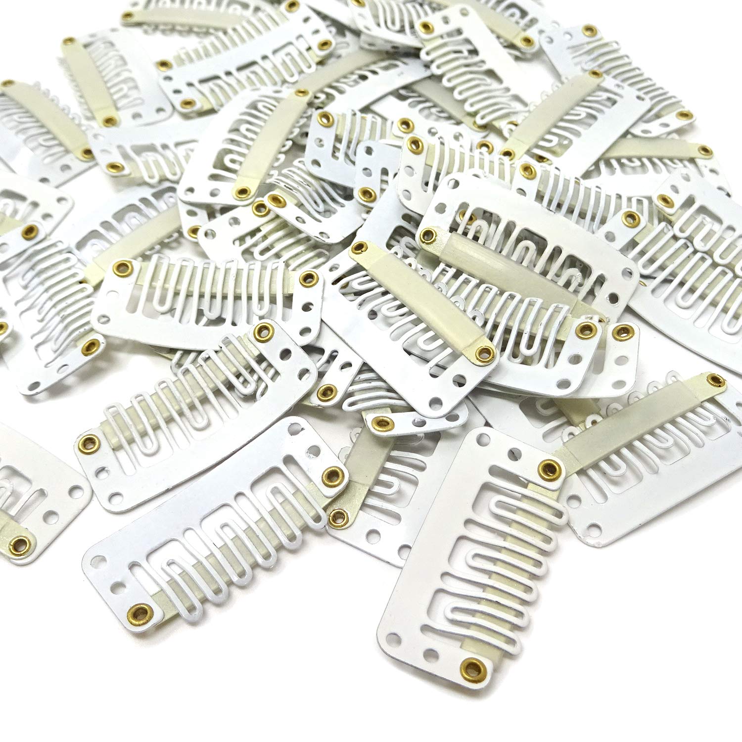 Amazon.com : Honbay 50PCS 6-Teeth U-Shape Snap Clips for Hair ...