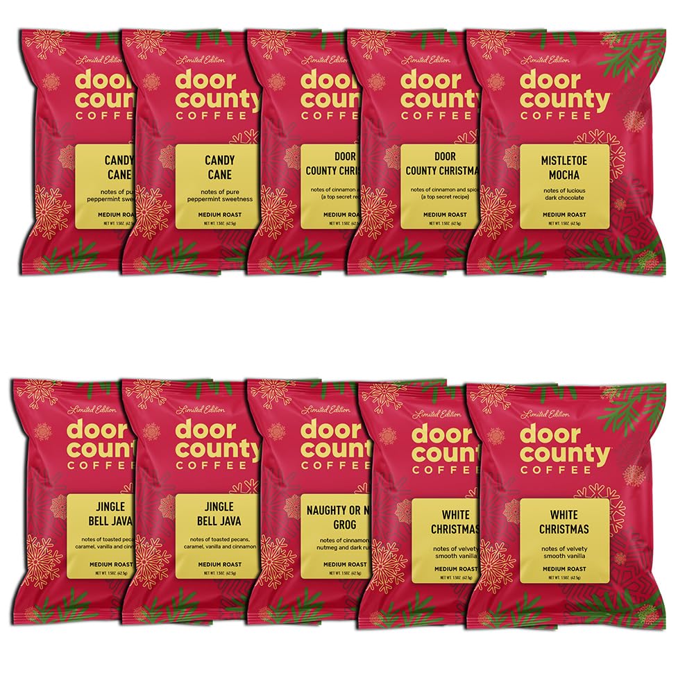 Amazon.com : Gourmet Flavored Holiday Coffee Sampler Pack - 10 Bags of ...