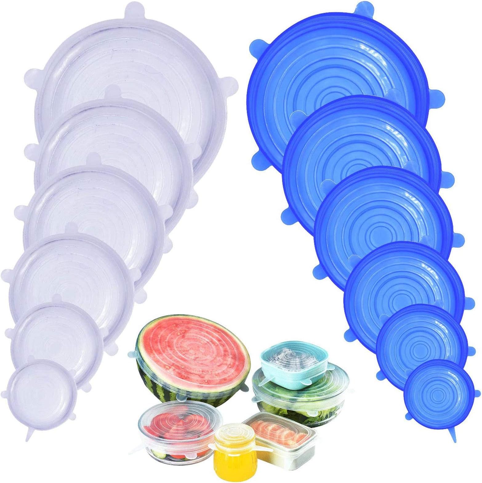GHJK Couvercles en Silicone 24 pcs Couvercles Extensibles en Silicone ...
