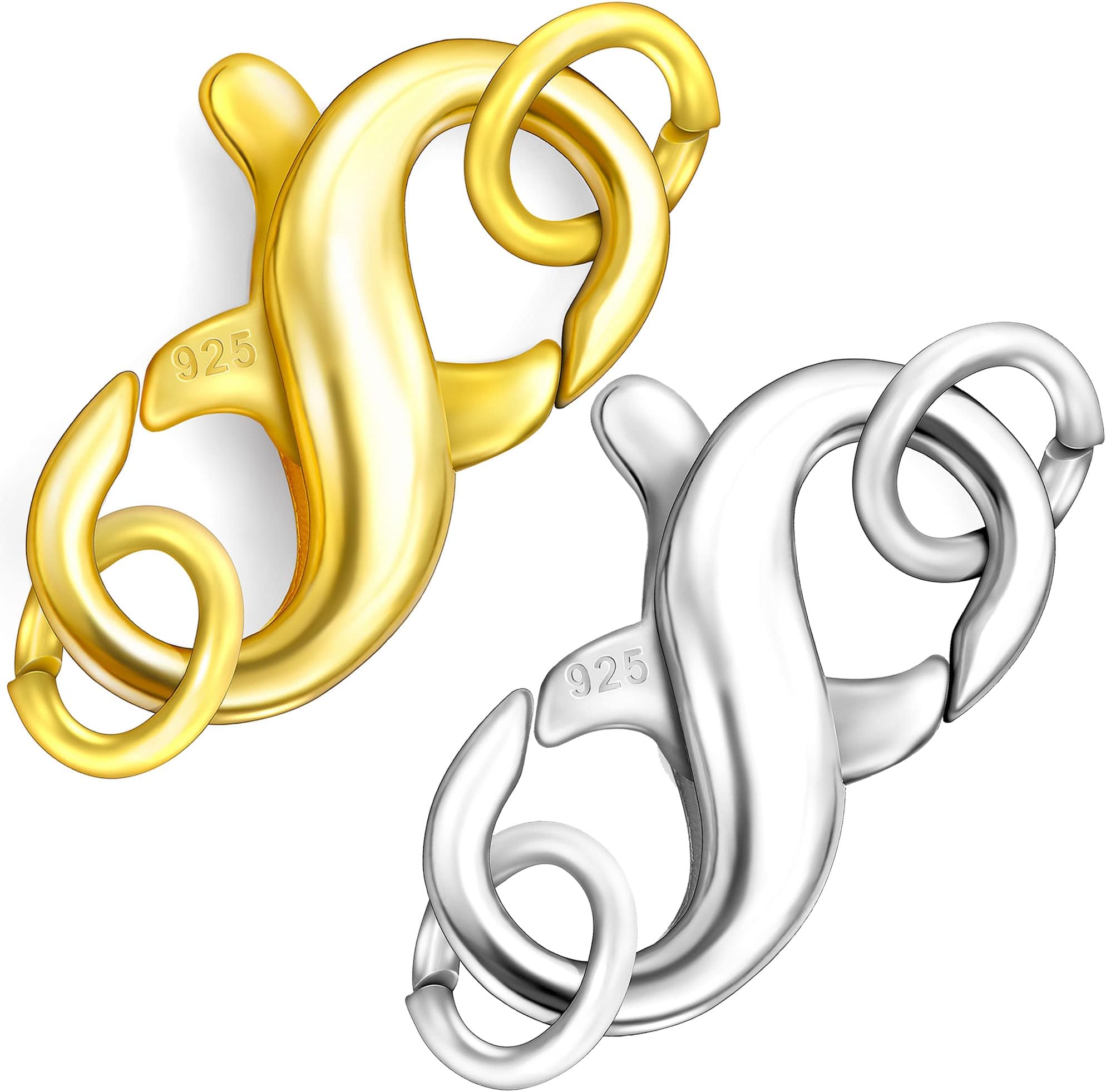 Amazon.com: 3pcs Double Lobster Clasp Extender Necklace Connector ...