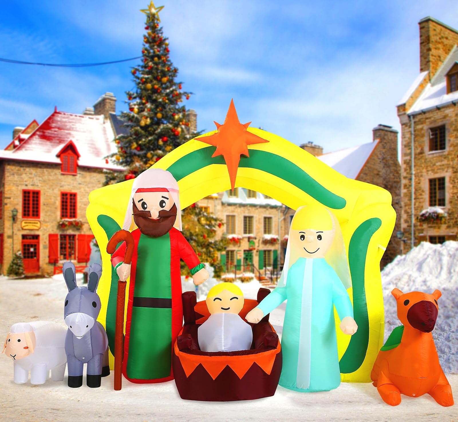 Snapklik.com : 7.5 FT Christmas Inflatable Nativity Scene Decorations ...